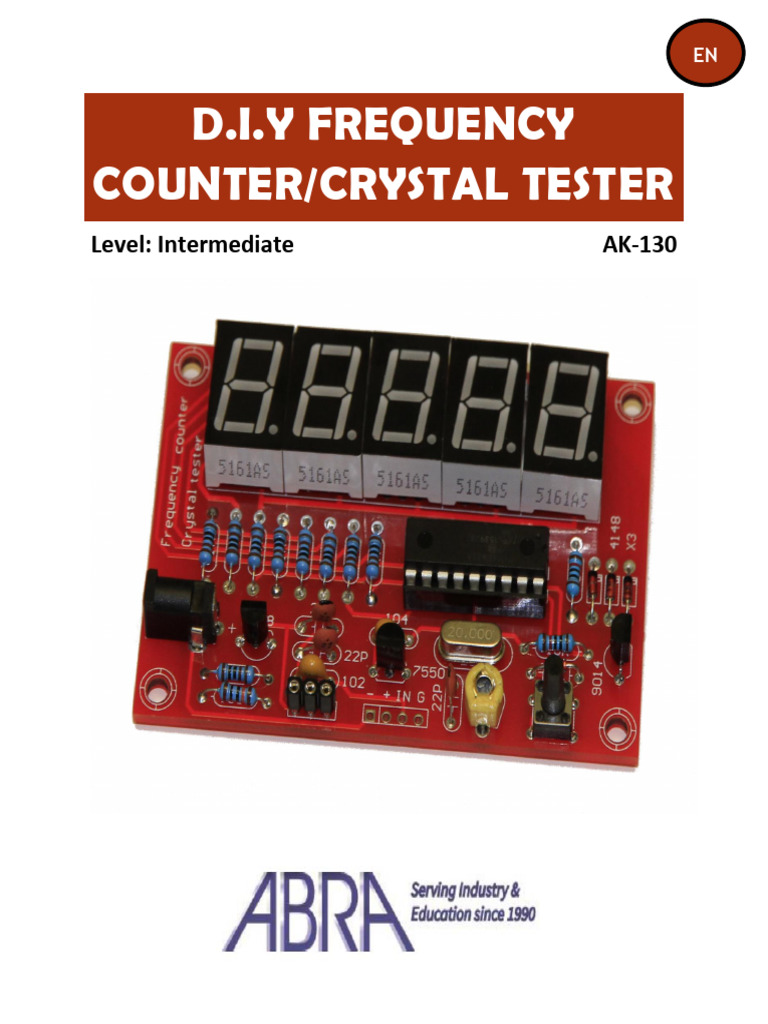 Crystal Tester Frequency Counter | PDF | Printed Circuit Board | Hertz