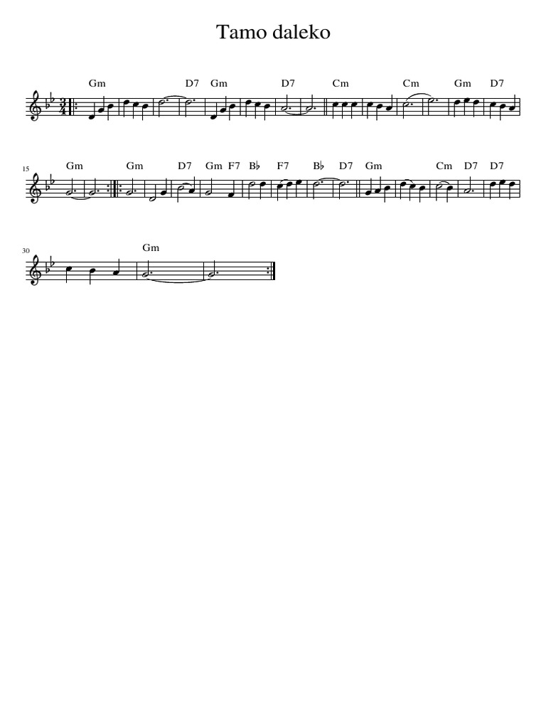 "Tamo Daleko Sheet Music" | PDF