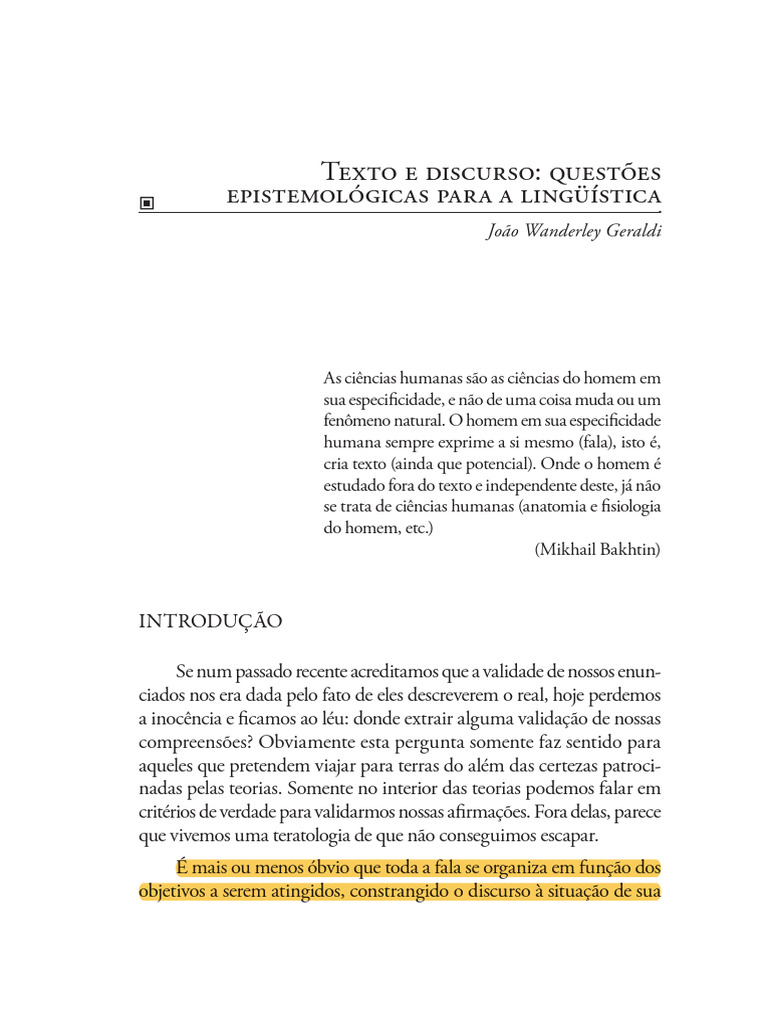 Epistemologia da Linguagem e Discurso | PDF | Science | Linguística