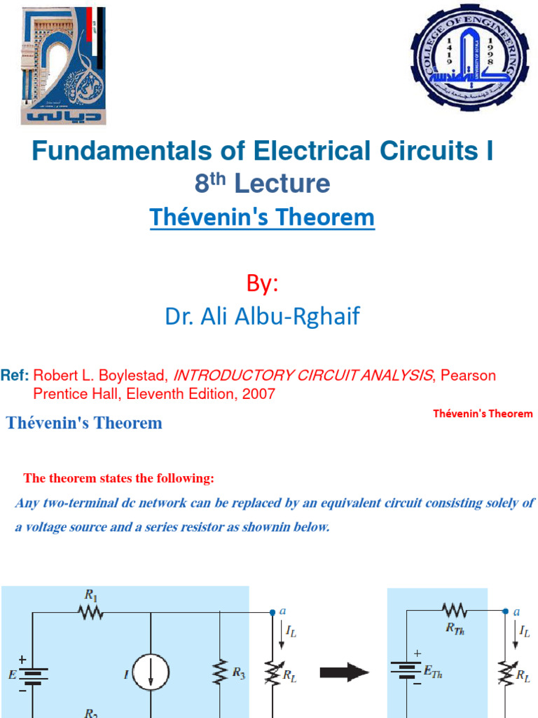 8 Thévenin's Theorem | PDF | Electrical Network | Analog Circuits