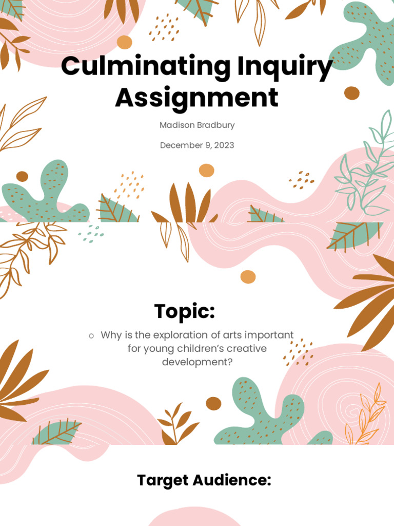 Culminating Inquiry Assignment 1 | PDF | Creativity | Behavioural Sciences