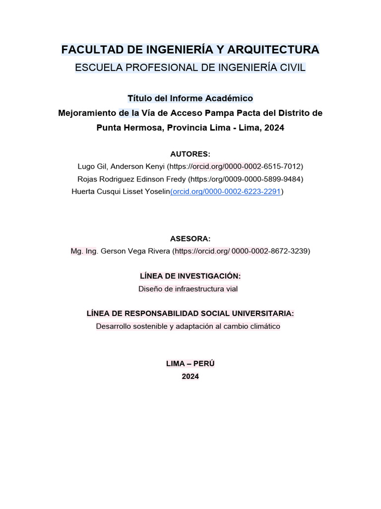 INFORME | PDF | Peatonal