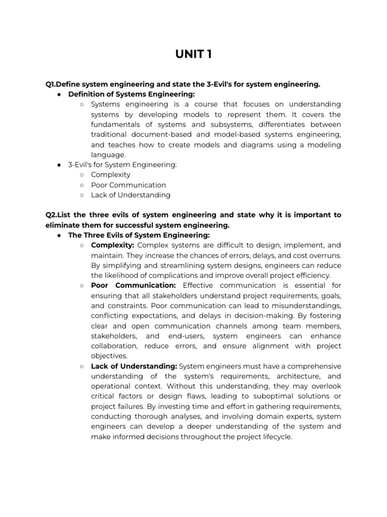 Mbse U1 | PDF | Systems Engineering | System