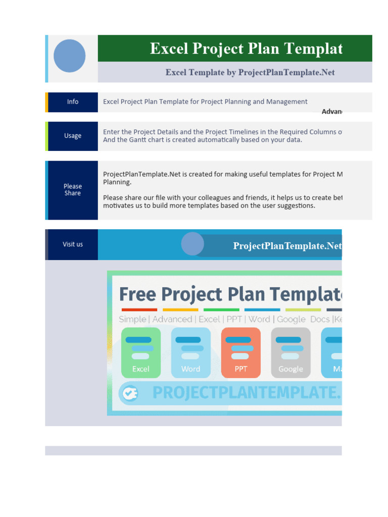 Excel Project Plan Template | PDF | Microsoft Excel | Computing