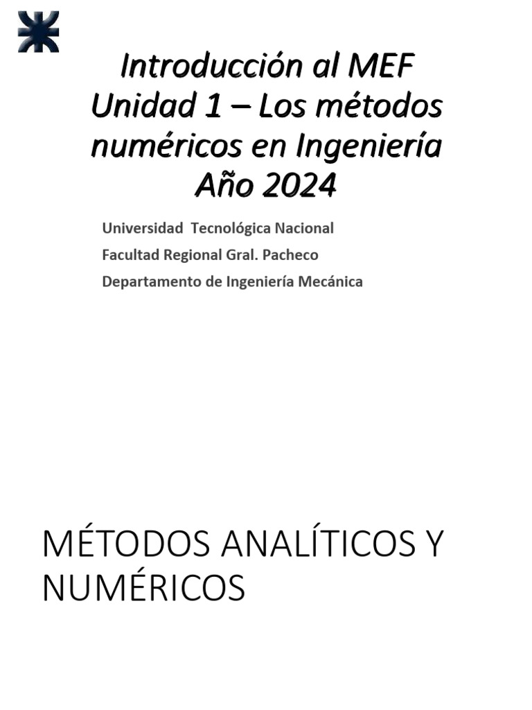 Introd Al MEF Slides Aula Unidad 1 2024 | Descargar gratis PDF | Método de elementos finitos ...