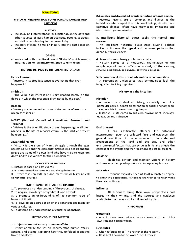 RPH-TOPIC-1-2-COMPLETE | PDF | Historian | Semantics