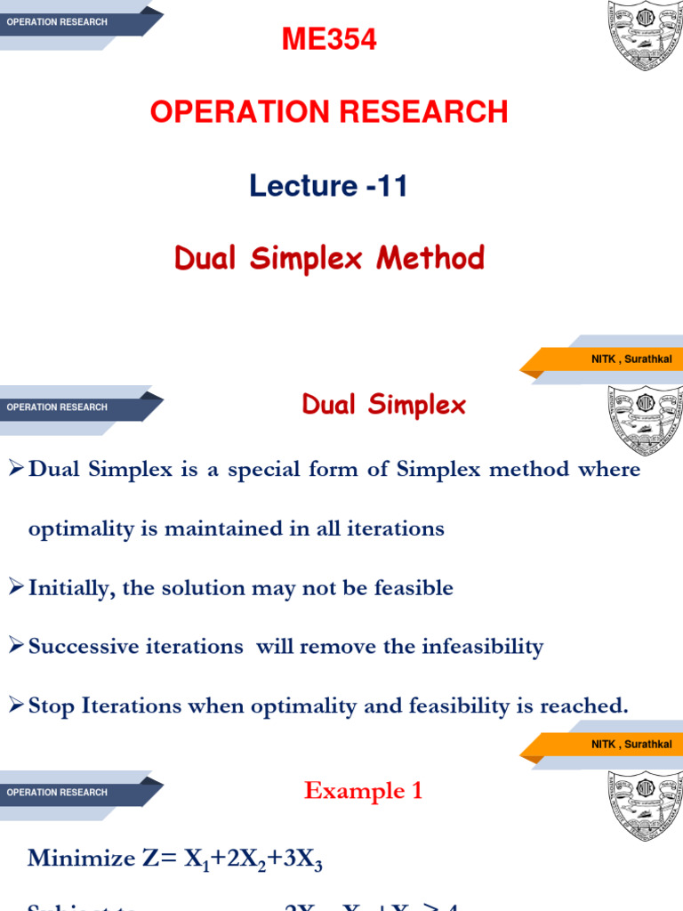Lecture 11 Dual Simplex Method | Download Free PDF | Mathematical ... Lecture 11 Dual Simplex Method | Download Free PDF | Mathematical ...