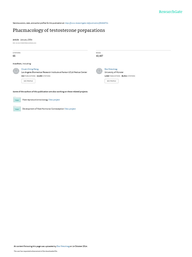 Pharmacology of Testosterone Preparations | PDF | Testosterone ...