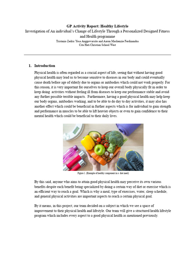 Health Report - Submission of Healthy Life Project-1 | PDF | Food ...
