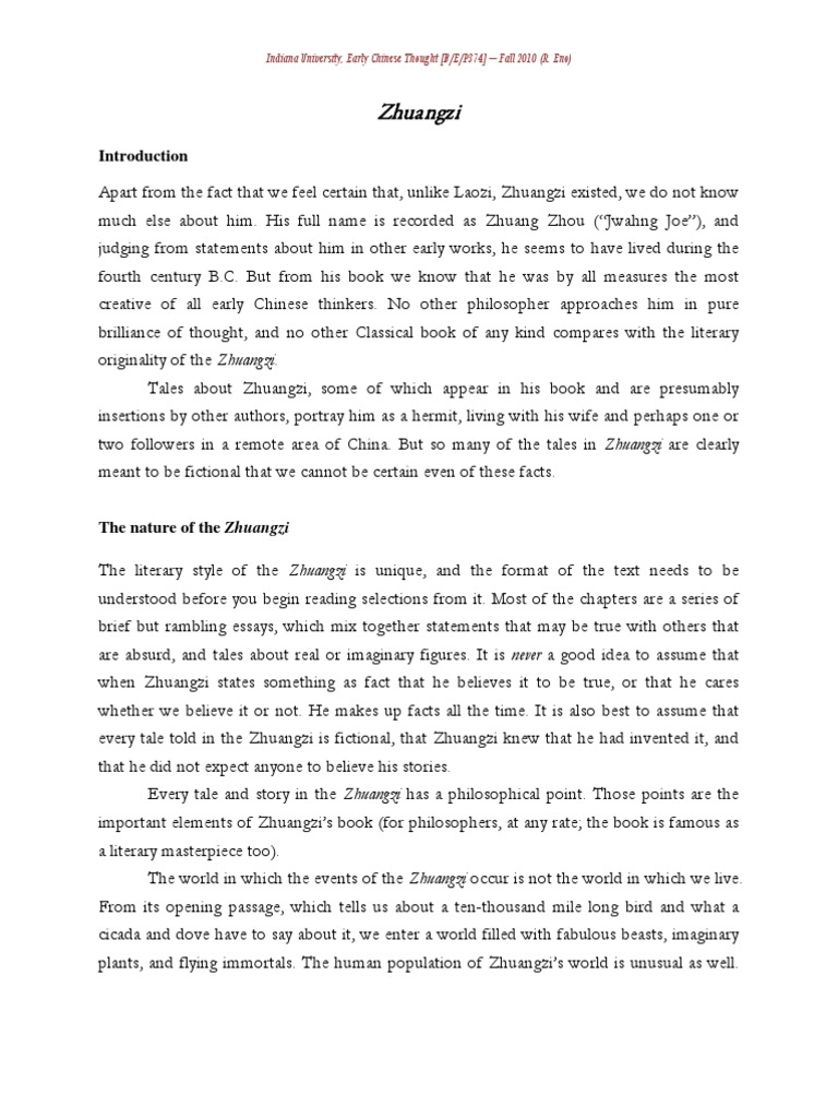 Zhuangzi: Relativity of Knowledge and Value | PDF | Social Science
