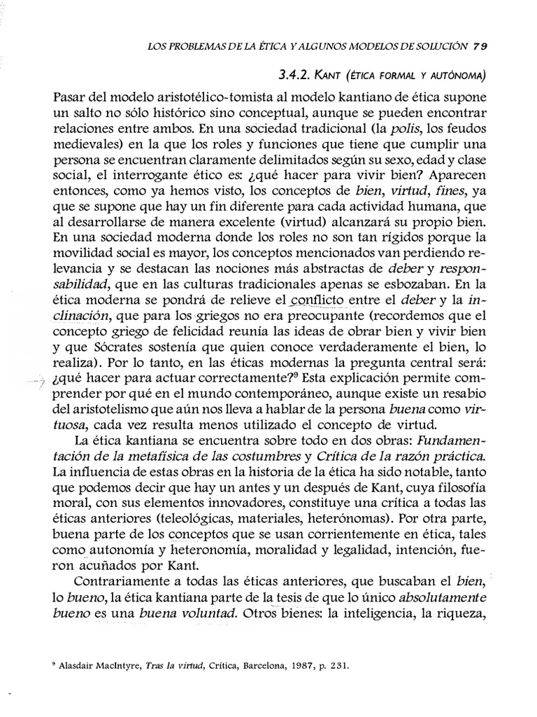 Ética Kantiana: Deber y Buena Voluntad | PDF