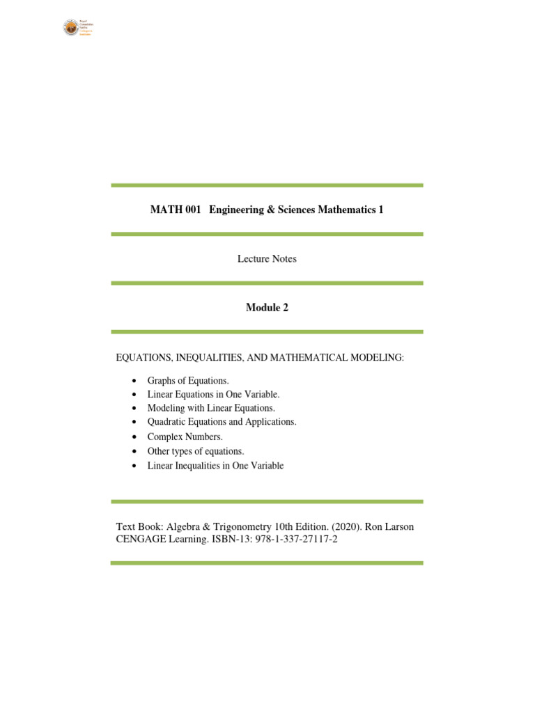 Module II | PDF | Quadratic Equation | Equations