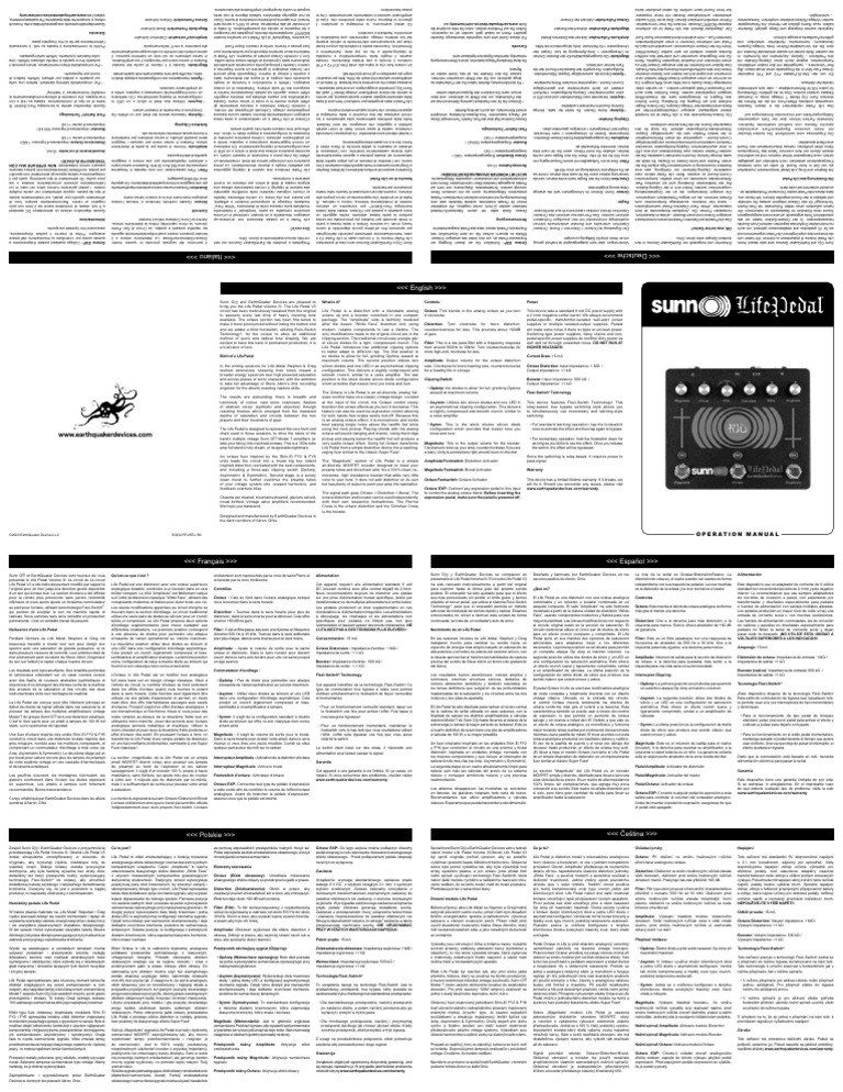 EarthQuaker Life Pedal Operation Manual | PDF | Musical Instruments ...
