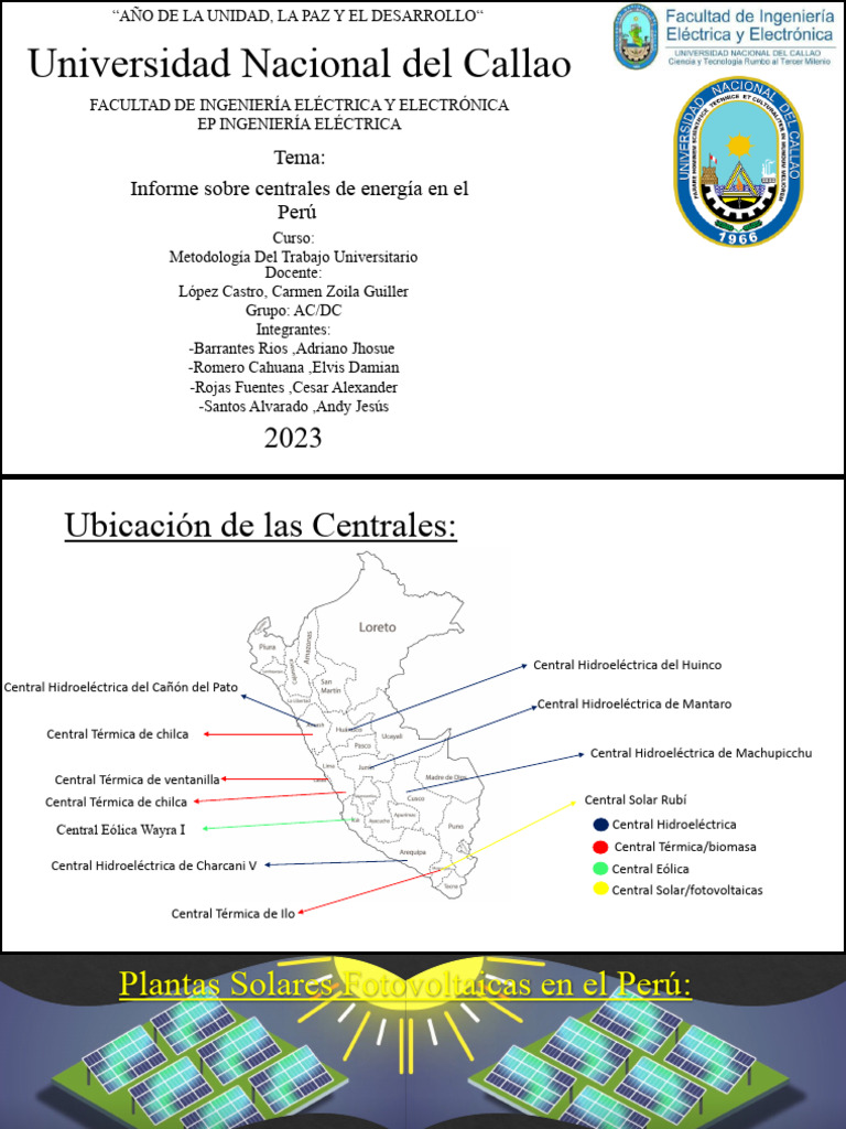 Universidad Nacional Del Callao-Centrales de Energia-2 | PDF | Energía solar | Fotovoltaica