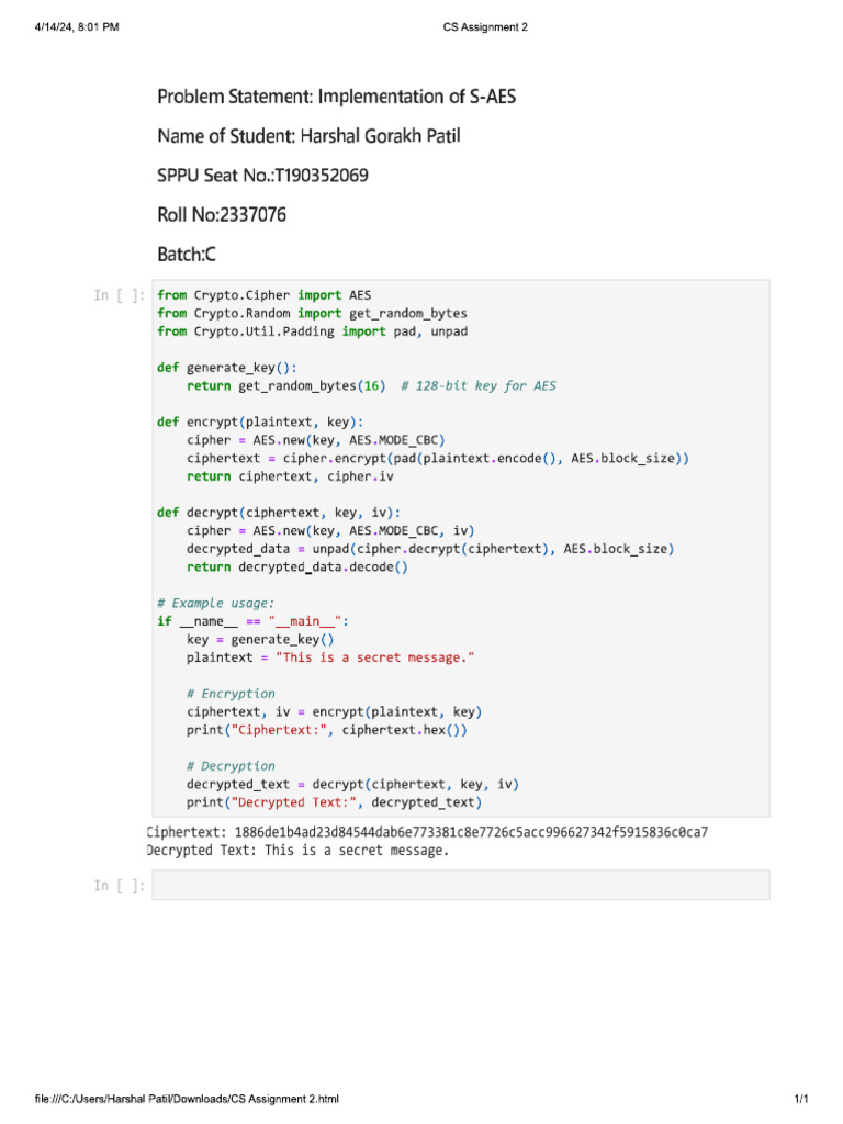 CS Assignment 2 | PDF