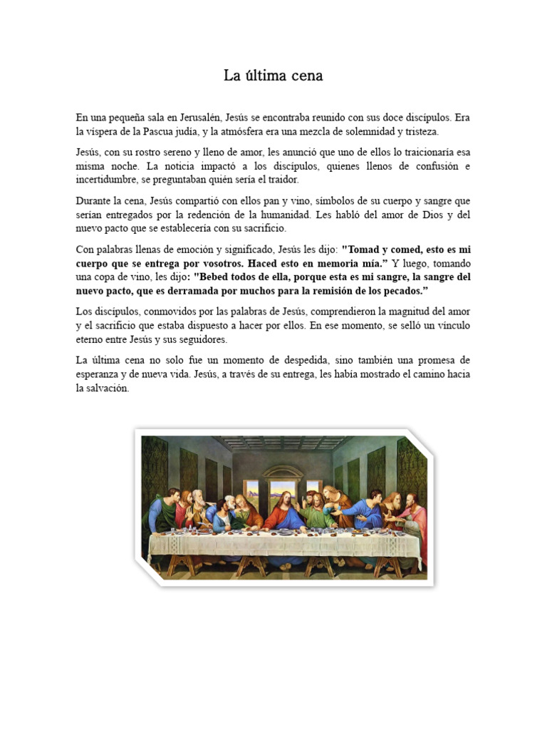 La Última Cena | PDF | Religión y espiritualidad
