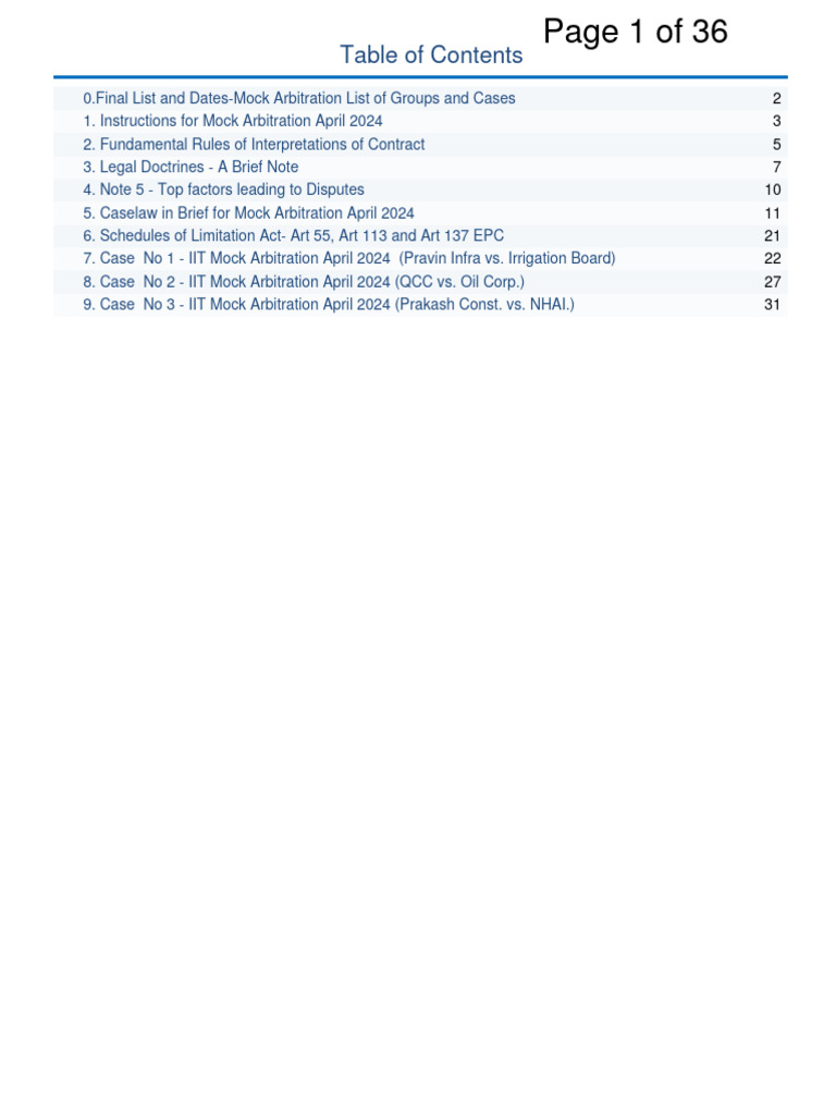 Mock Arbitration Guide for Students | PDF | Damages | Estoppel