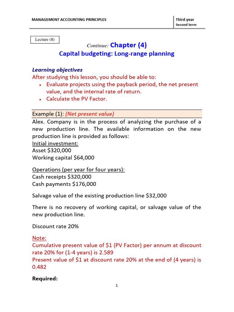 13- Chapter4- Capital budgeting - Part2 | PDF | Net Present Value | Present Value