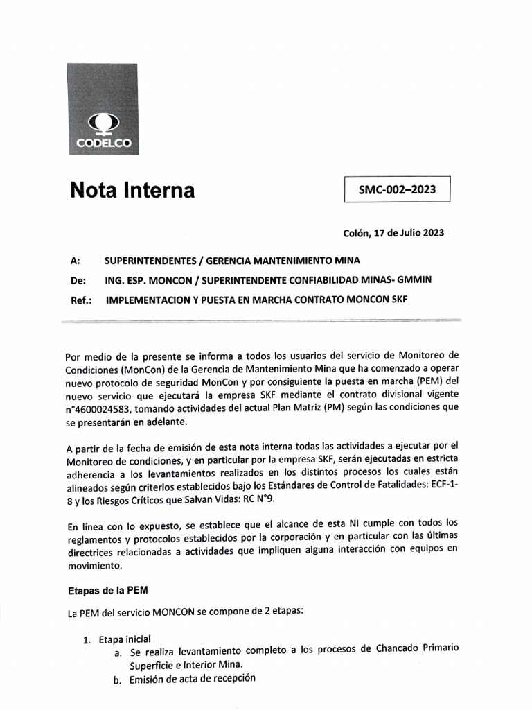 Nota Interna Gmin Revision 02 | PDF