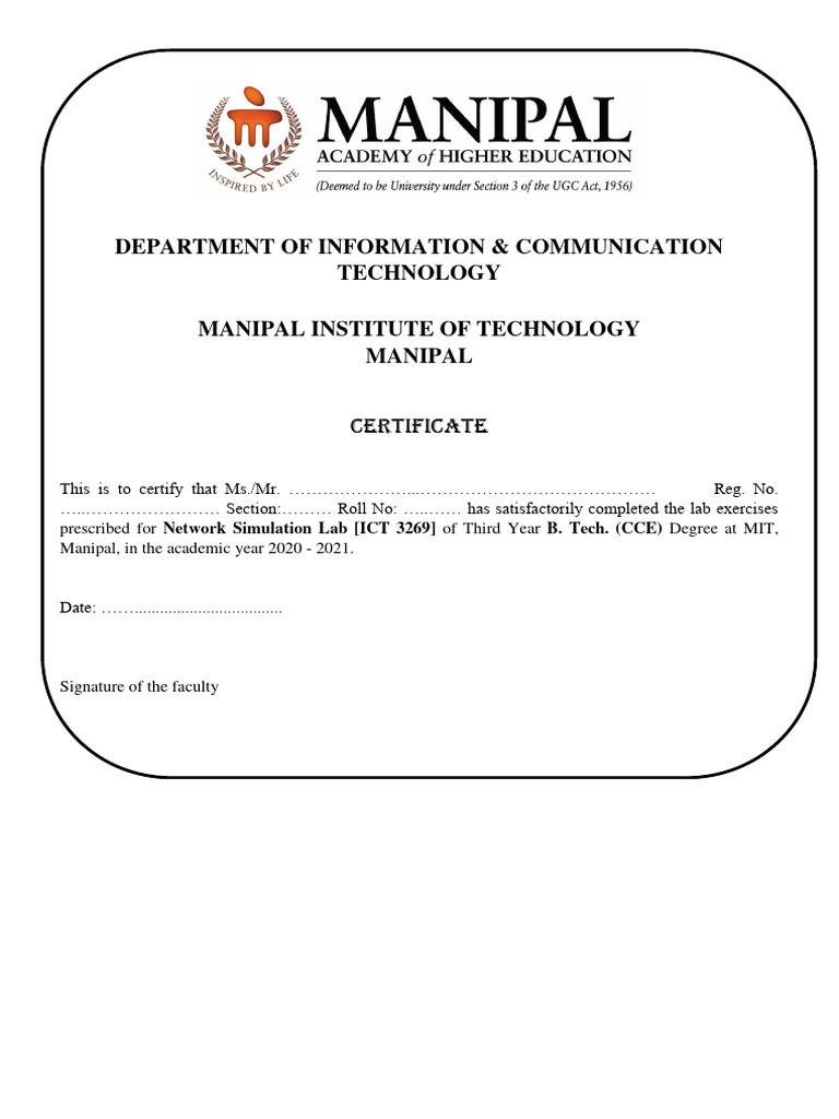Network Simulation Lab Manual for B.Tech | PDF | Network Topology ...