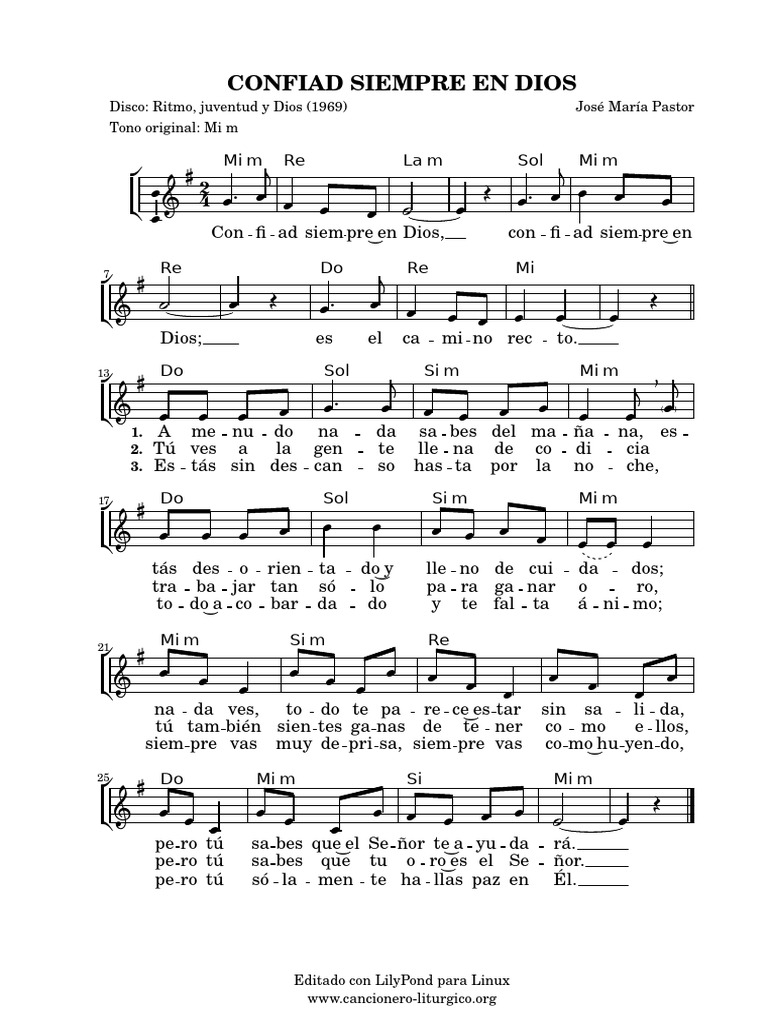 Confiad Siempre en Dios: Letra y Acordes | PDF