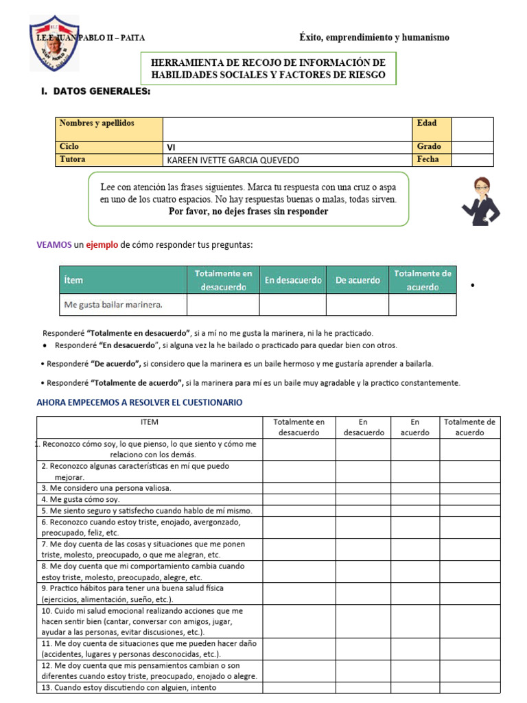 Anexo 02 - Instrumento Recojo de Informacion | PDF