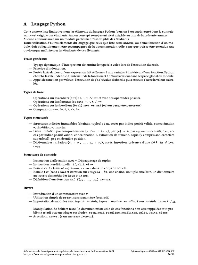 ITC Commandes Python A Connaitre | PDF