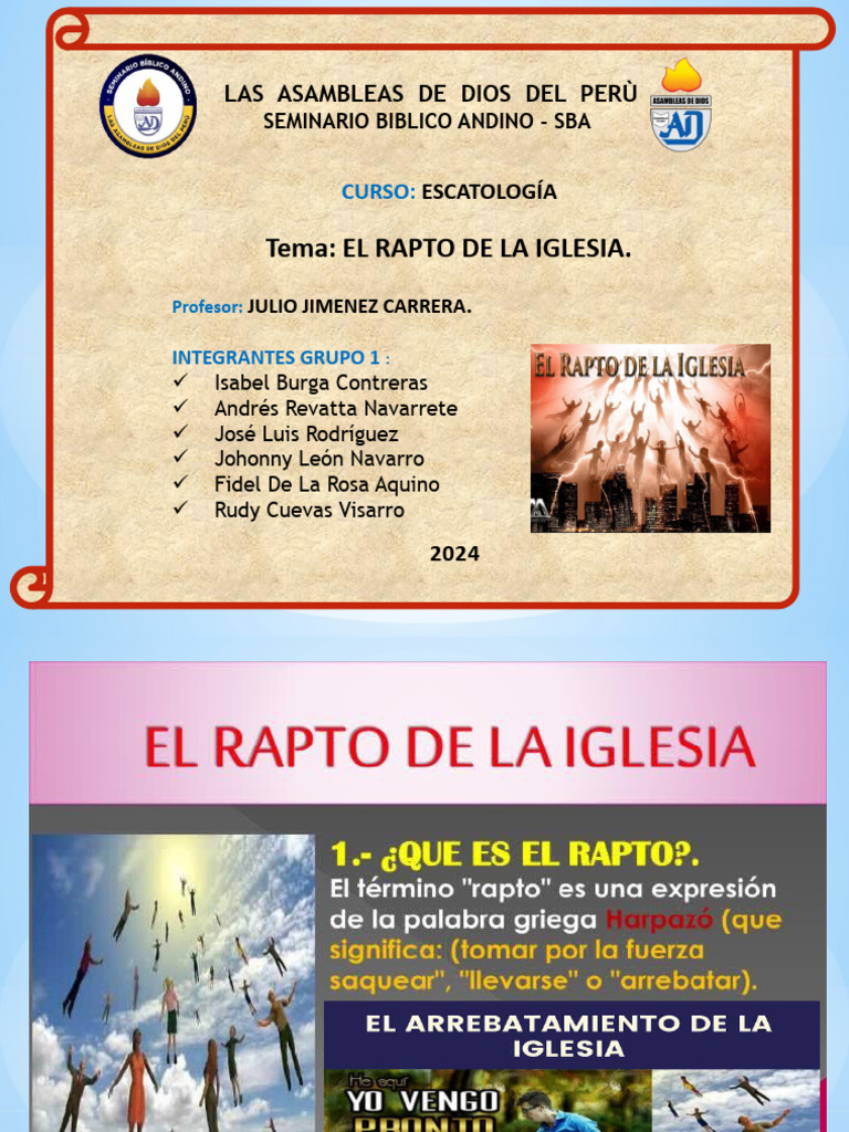 Rapto de La Iglesia | PDF | Éxtasis | Segundo advenimiento