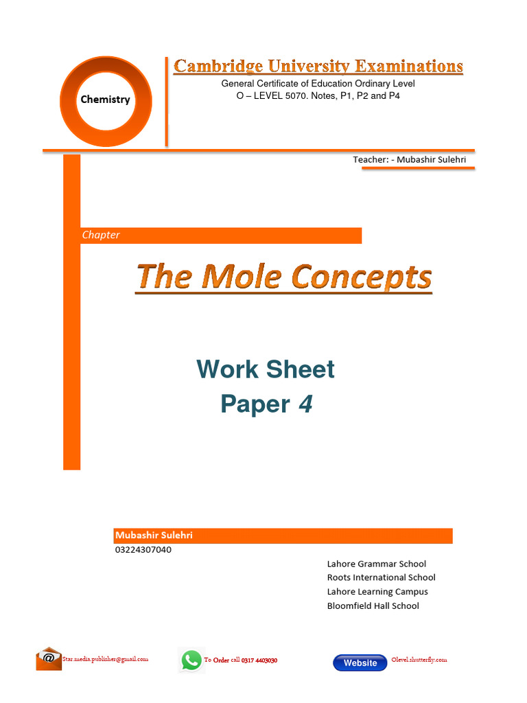 O-Level Chemistry: Mole Concepts | PDF