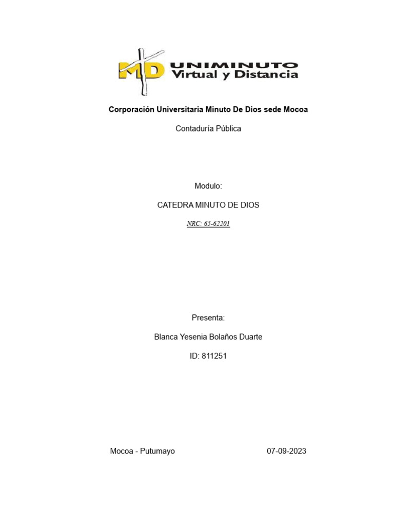 Actividad 2. Catedra Minuto de Dios | PDF | Las emociones | Comunidad