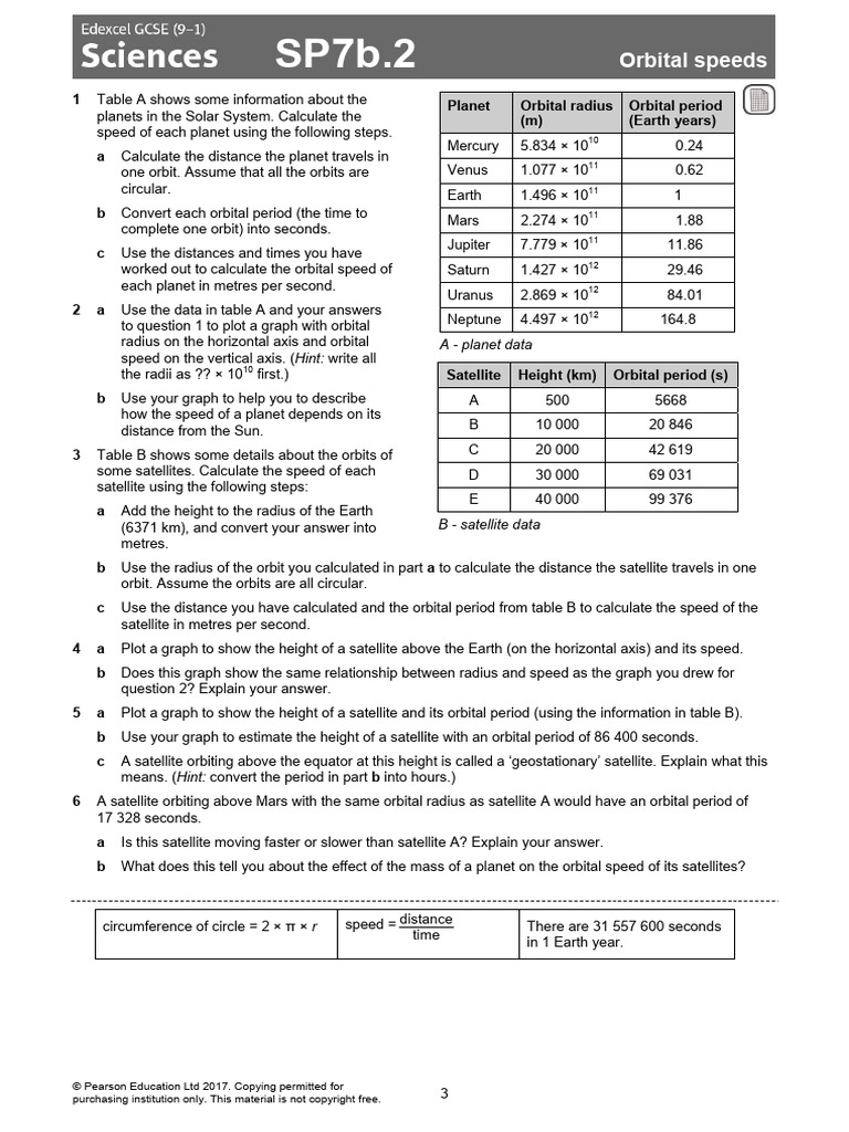 Edgcse Aap sp7b Orbit Speed | PDF | Planets | Orbit