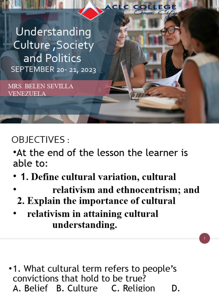 Ucsp 5 | PDF | Relativism | Society