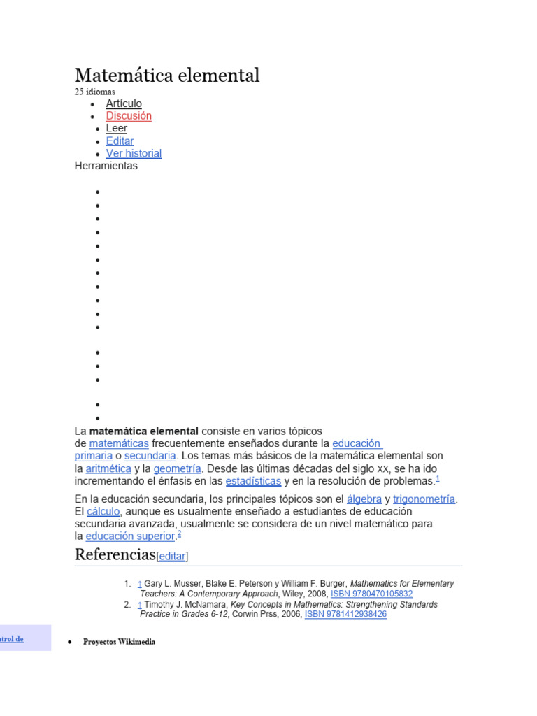 Matemática Elemental | PDF