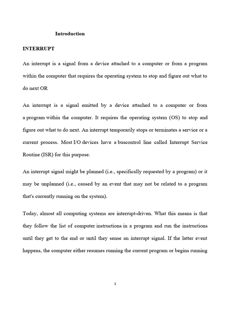Interrupt | PDF | Operating System | Computing
