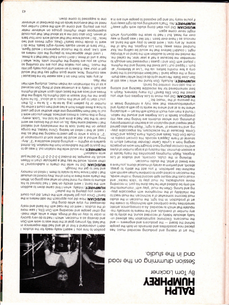 Ralph Humphrey May 1978 Interviewa | PDF | Rhythm | Musicology