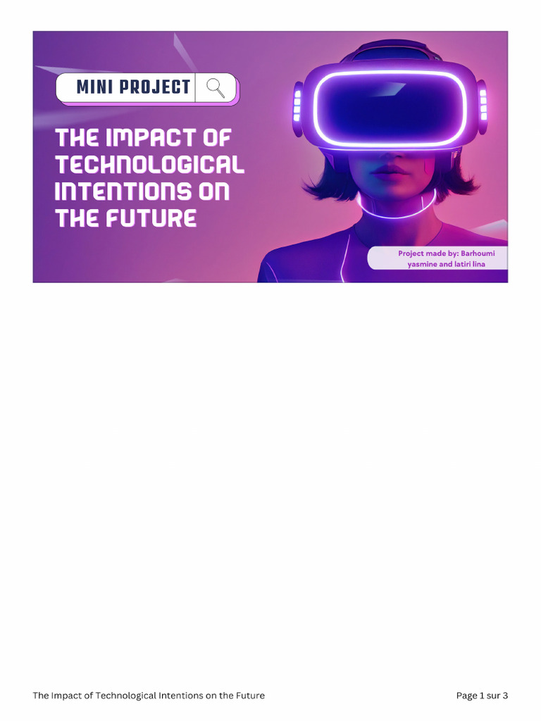 The Impact of Technological Intentions On The Future | PDF
