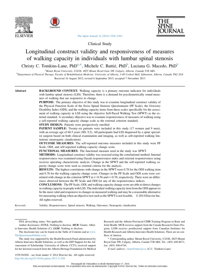 Longitudinal Construct Validity and Responsiveness of Measures | PDF | Validity (Statistics ...