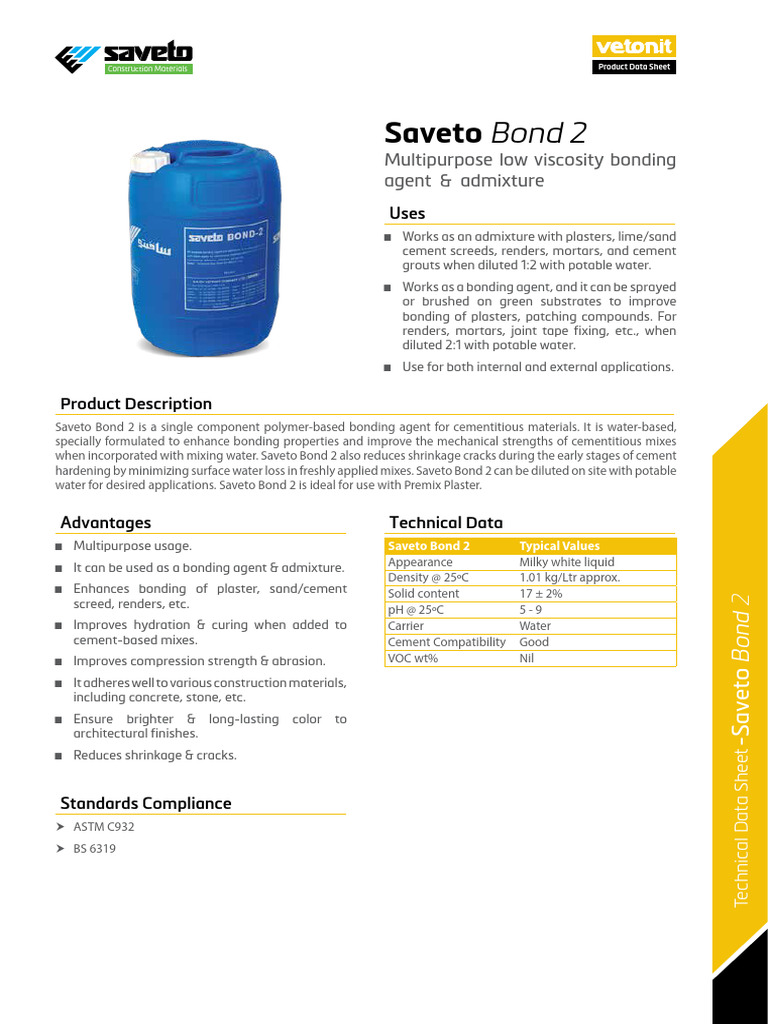 01 Saveto Bond 2 - Group 180821 | PDF | Concrete | Plaster
