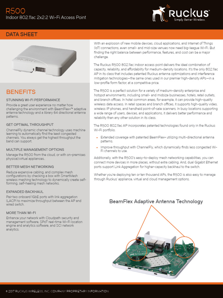 Ds Ruckus r500 | PDF | Wi Fi | Ieee 802.11