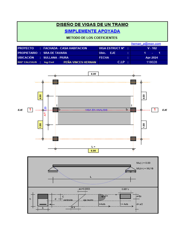 Diseño de Viga de Un Solo 2 | PDF | Ingeniería estructural | Ingeniería de Edificación