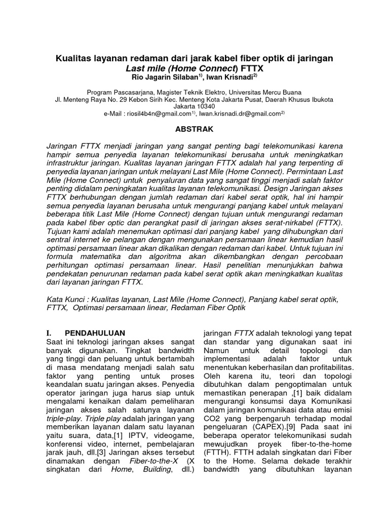 Kualitas Layanan Redaman Dari Jarak Kabe | PDF | Komputer | Teknologi ...