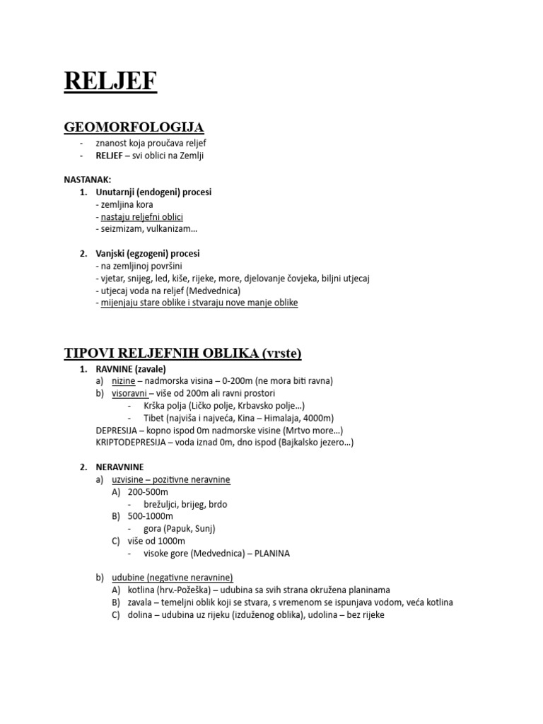 Reljef - 1 | PDF
