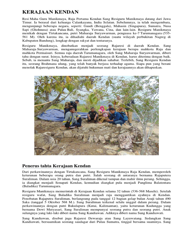 Sejarah dan Penerus Kerajaan Kendan | PDF