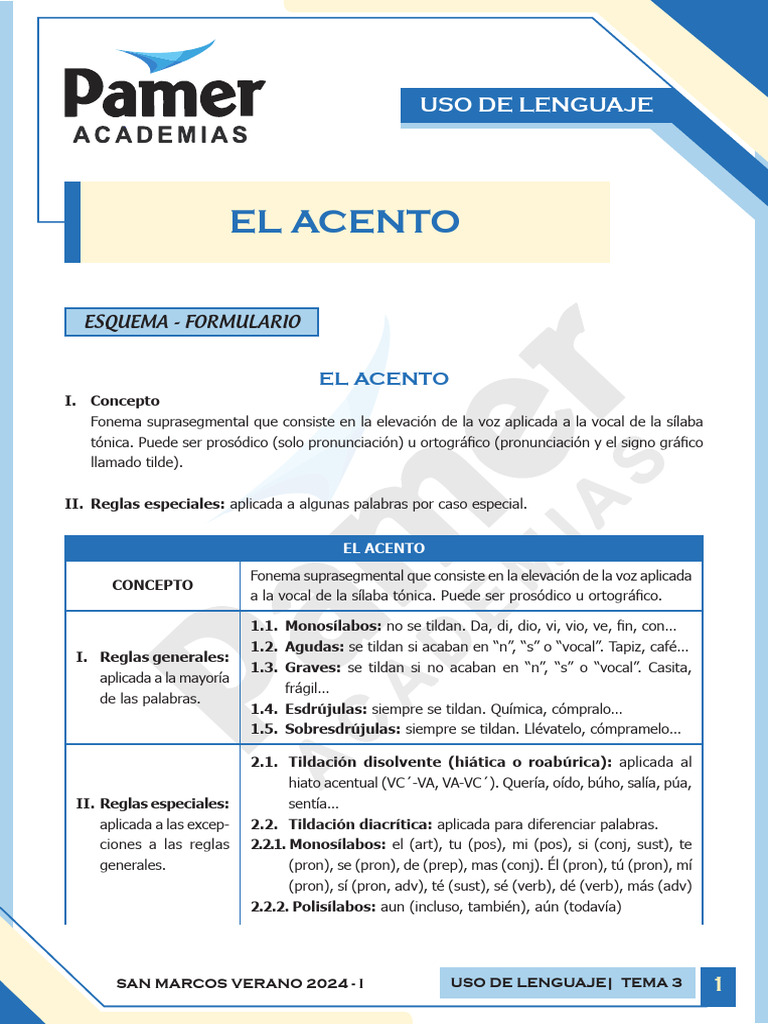 Reglas de Acentuación en Español | PDF | Lingüística | Voz humana