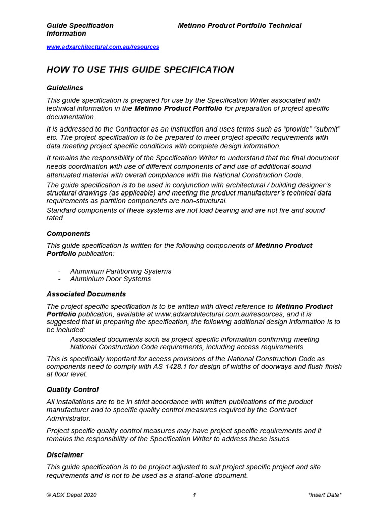Specification Guidelines | PDF | Specification (Technical Standard)