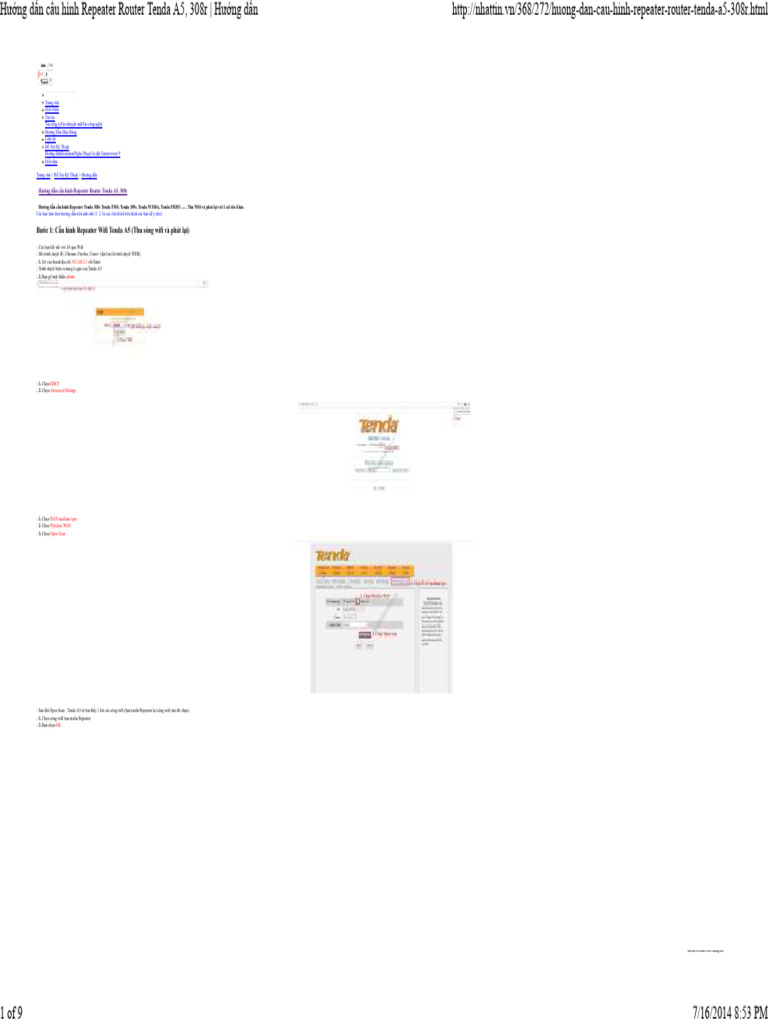 354nh Repeater Router Tenda A5, 308r - Hu - NG D - N) | PDF
