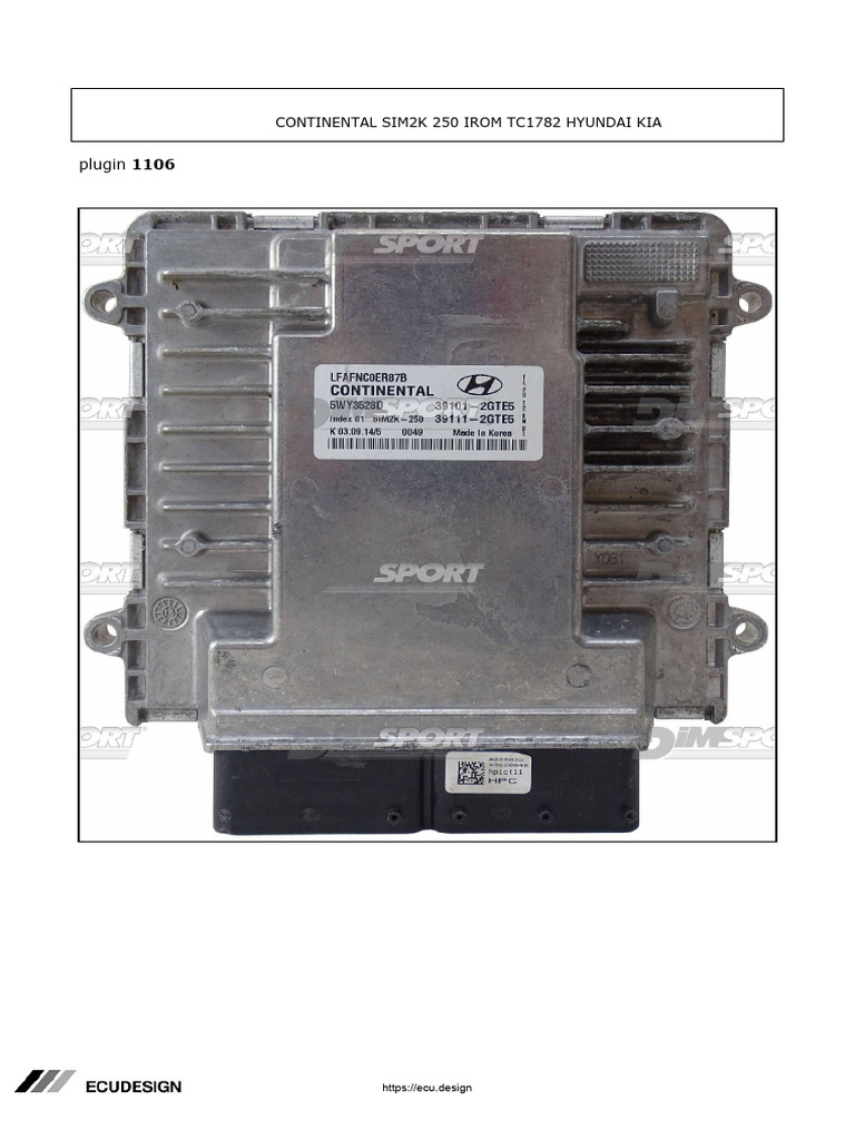 Continental Sim2k-250 Irom Tc1782 Hyundai Kia | PDF