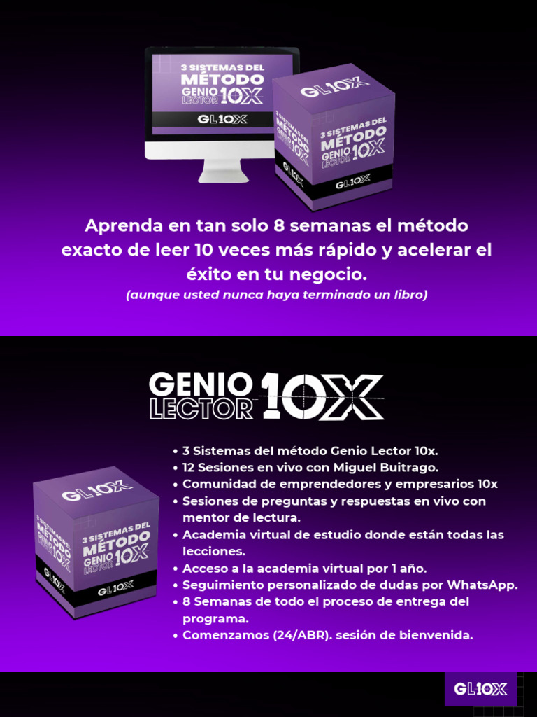 ¿Qué Incluye Genio Lector 10X | PDF | Cognición | Ciencia cognitiva