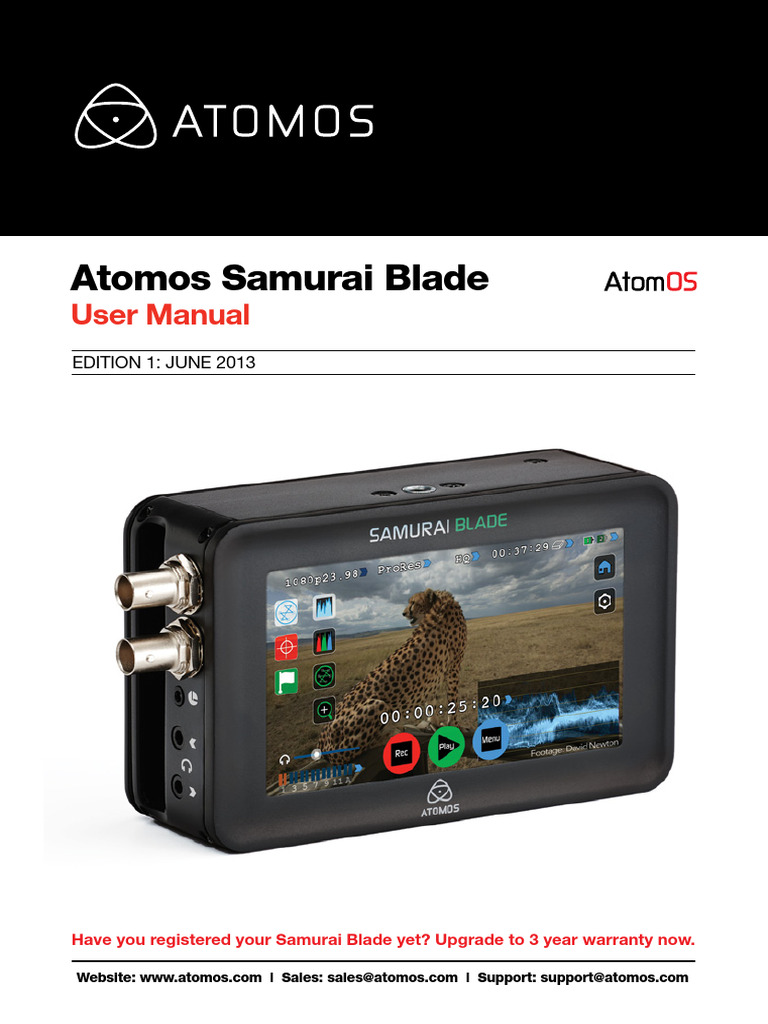 Atomos Samurai Blade UserManual | PDF | Hard Disk Drive | Computer Data ...