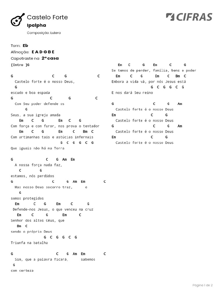 CIFRAS Cifra Ipalpha Castelo-Forte | PDF